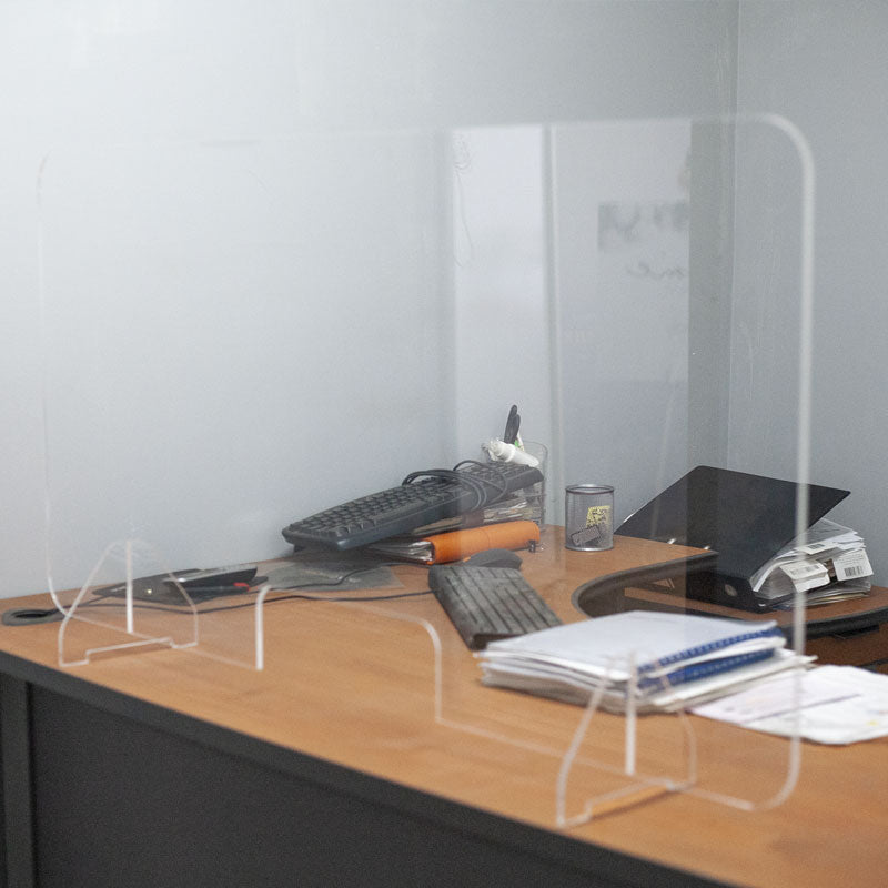 Clear Acrylic Shield Sneeze Guard 80cm x 60cm – OKdesign